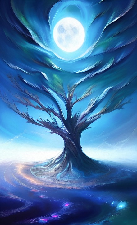 Download Tree, Mystical, Moon. Royalty-Free Stock Illustration Image ...