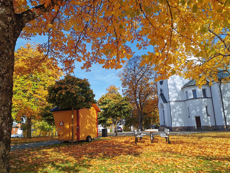 Autumn Church Leaves - Free photo on Pixabay - Pixabay