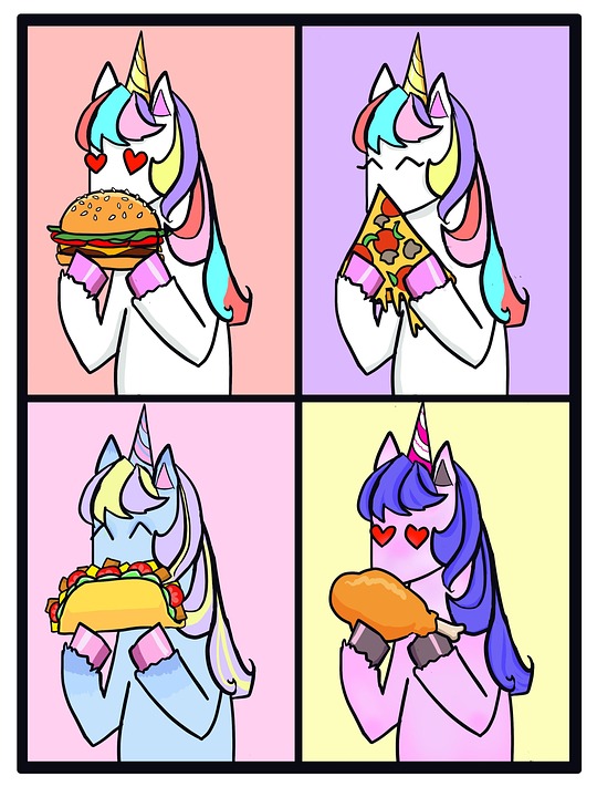 Download Unicorn, Eating, Happy. Royalty-Free Stock Illustration Image ...