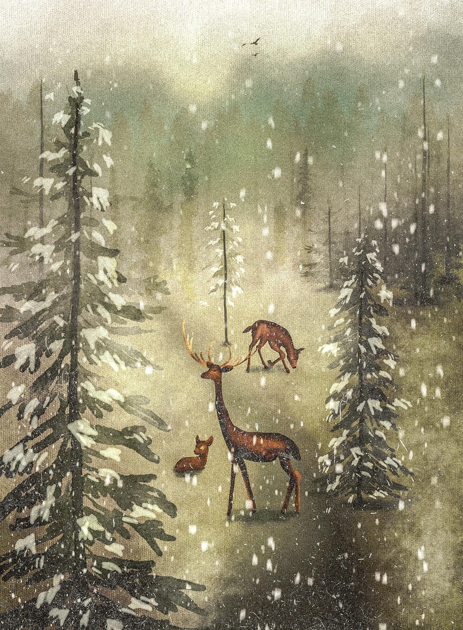 Explore 15,481+ Free Deer Snow Illustrations: Download Now - Pixabay