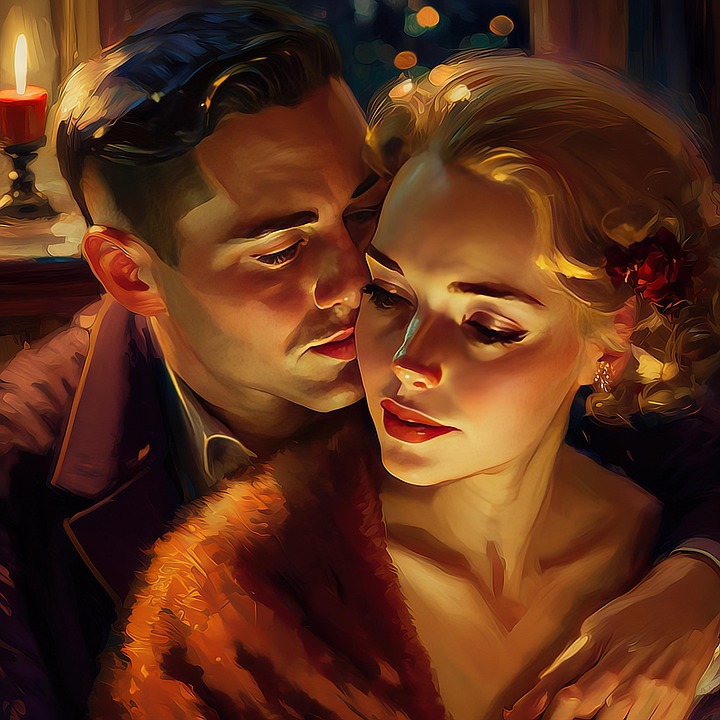 Download Couple On Christmas Night Casal Romantic Royalty Free Stock