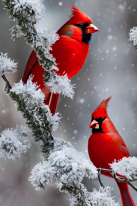 Red Cardinals Birds Winter - Free photo on Pixabay - Pixabay