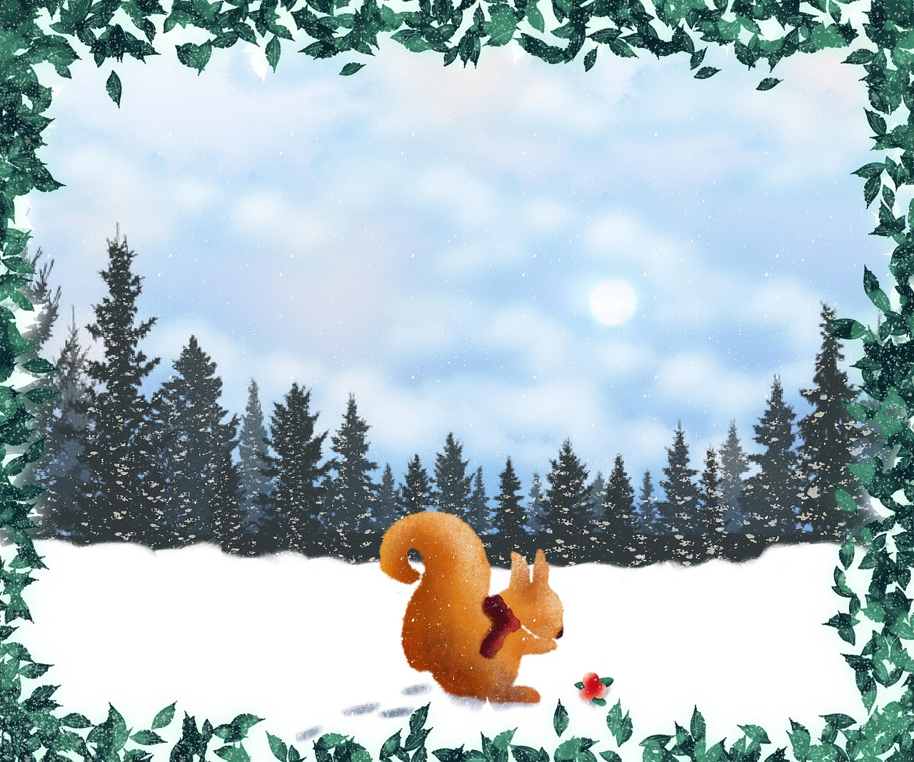 Download Squirrel Winter Snow Royalty-Free Stock Illustration Image ...