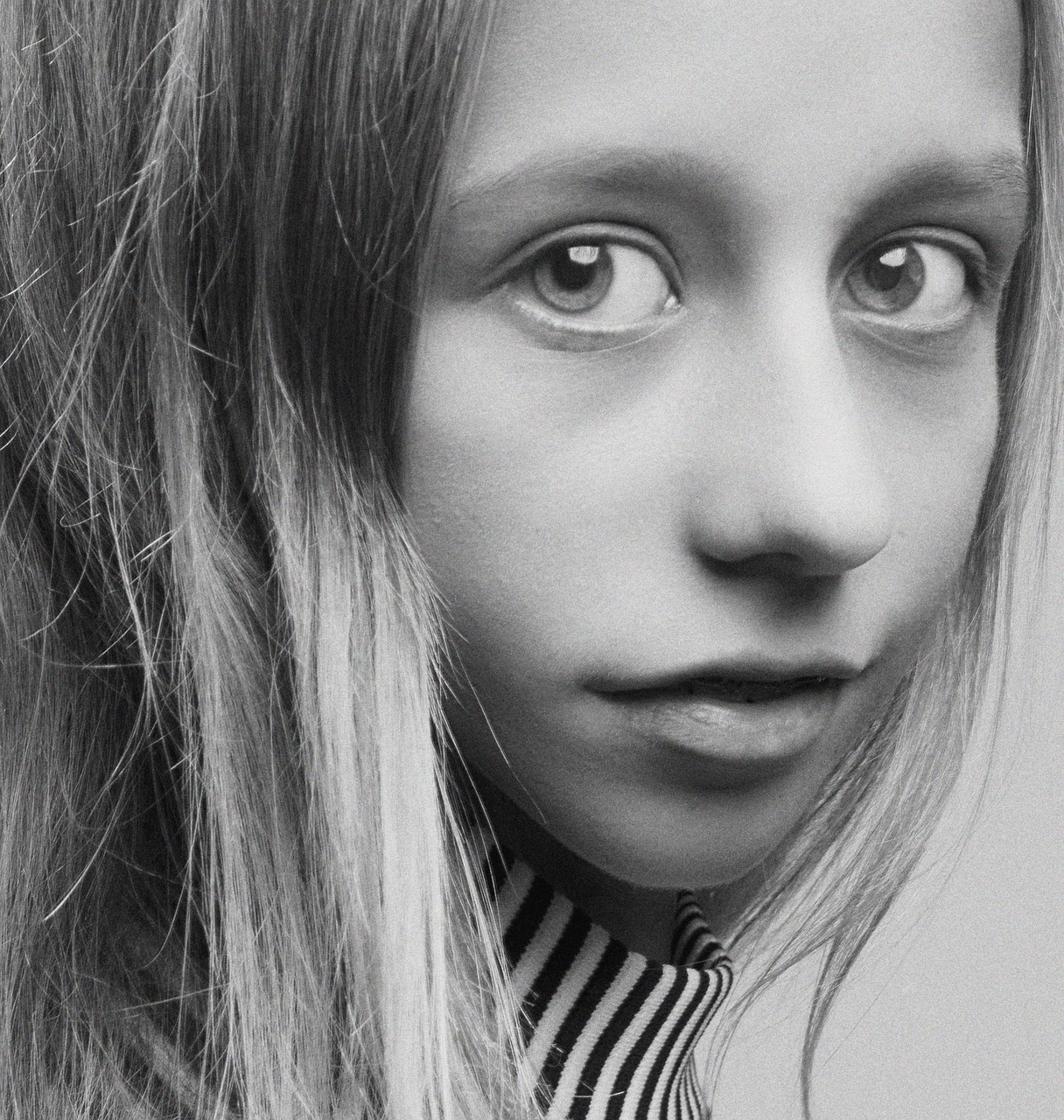 Girl Face Portrait Black And - Free photo on Pixabay
