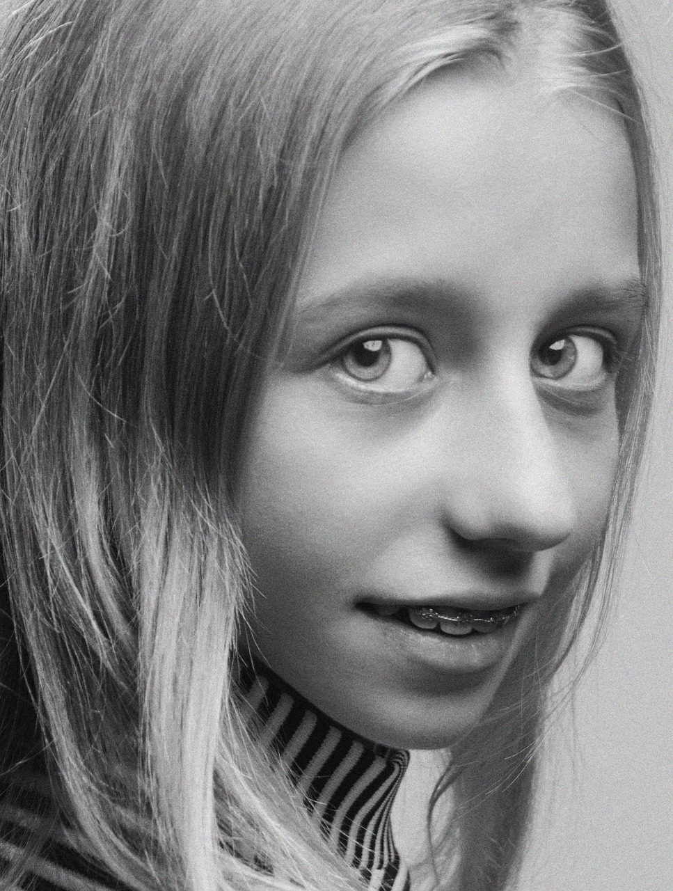 Niña Rostro Retrato En Blanco Y - Foto gratis en Pixabay - Pixabay