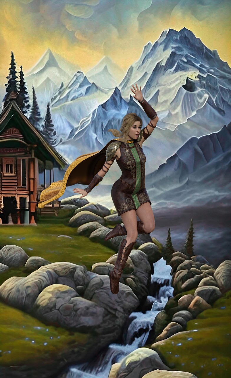 Download Mountains Valley, Cabin, Lady. Royalty-Free Stock Illustration ...