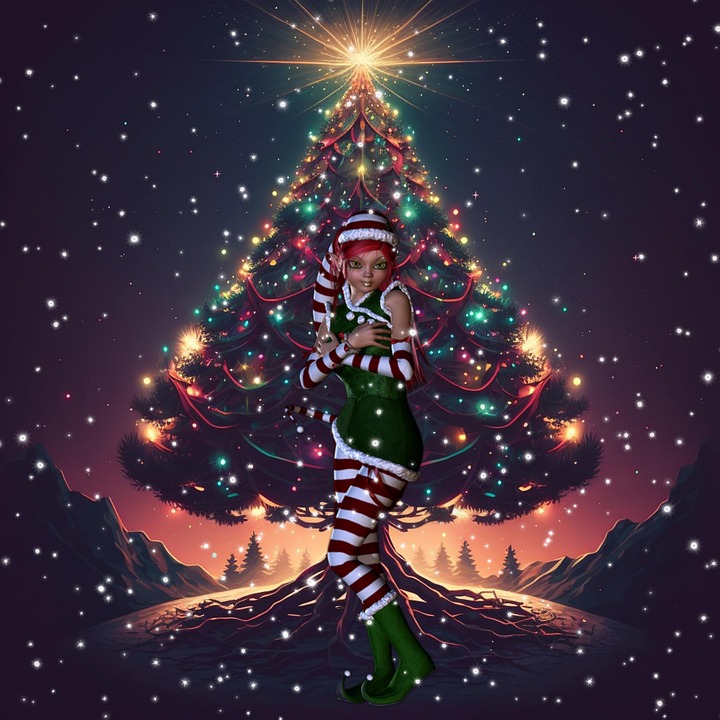 Christmas Tree Elf Fantasy - Free image on Pixabay