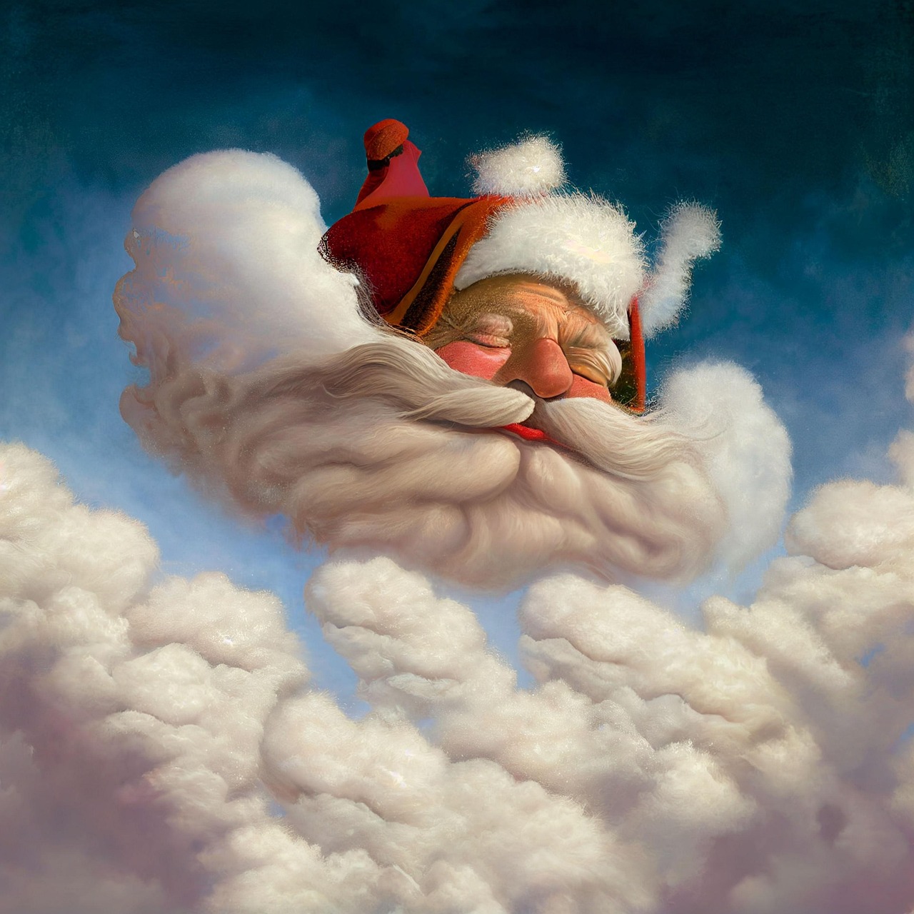 Download Santa Claus, Christmas, Clouds. Royalty-Free Stock ...