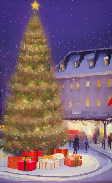 Pohon Natal Kartu Kota Musim - Gambar gratis di Pixabay