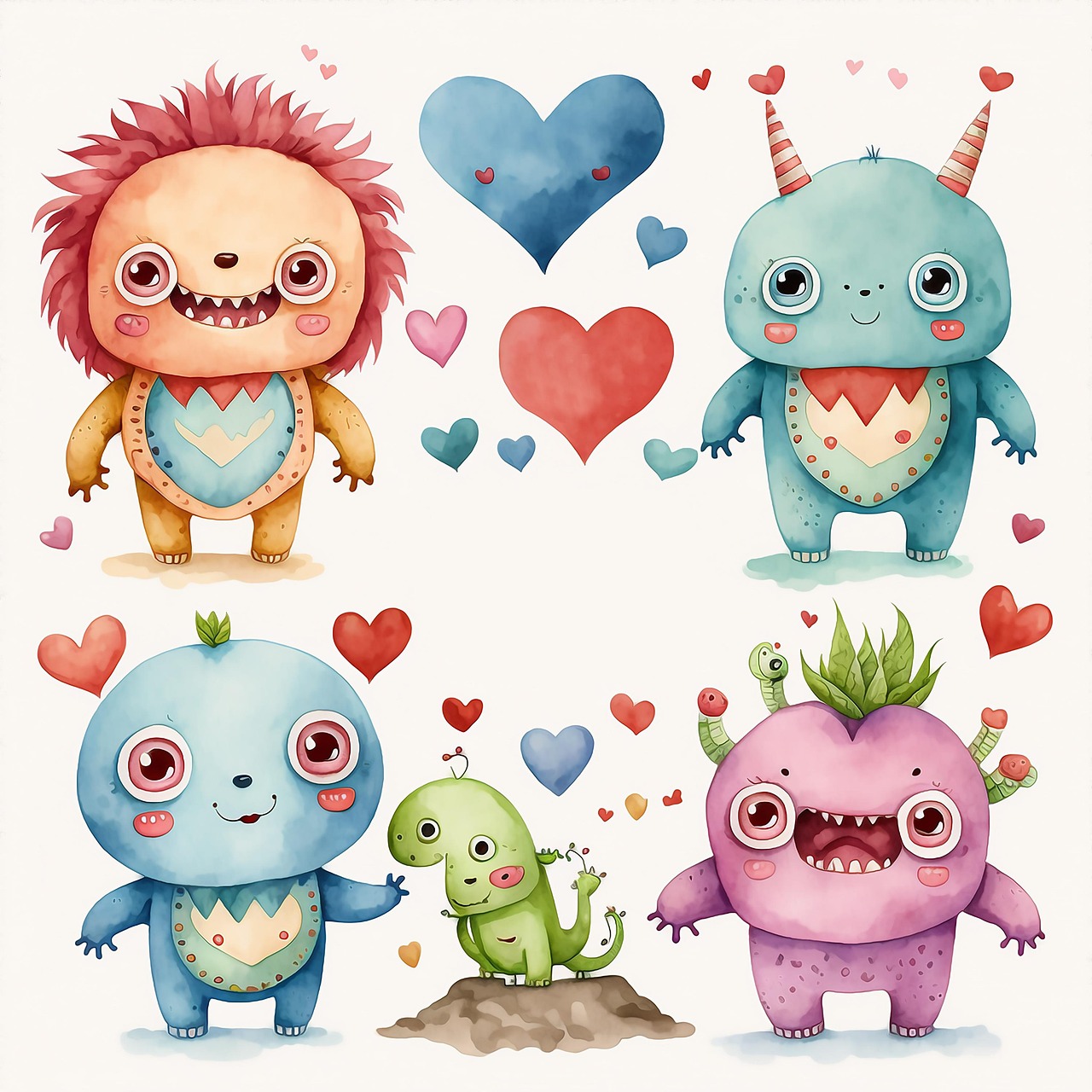 Clipart De Monstre De La Saint Valentin