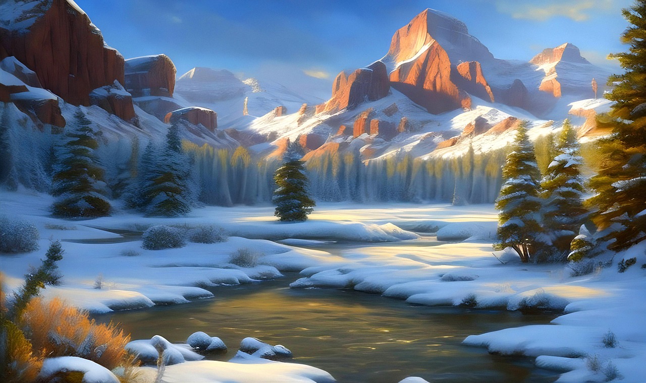 Download Winter, River, Colorado. Royalty-Free Stock Illustration Image ...