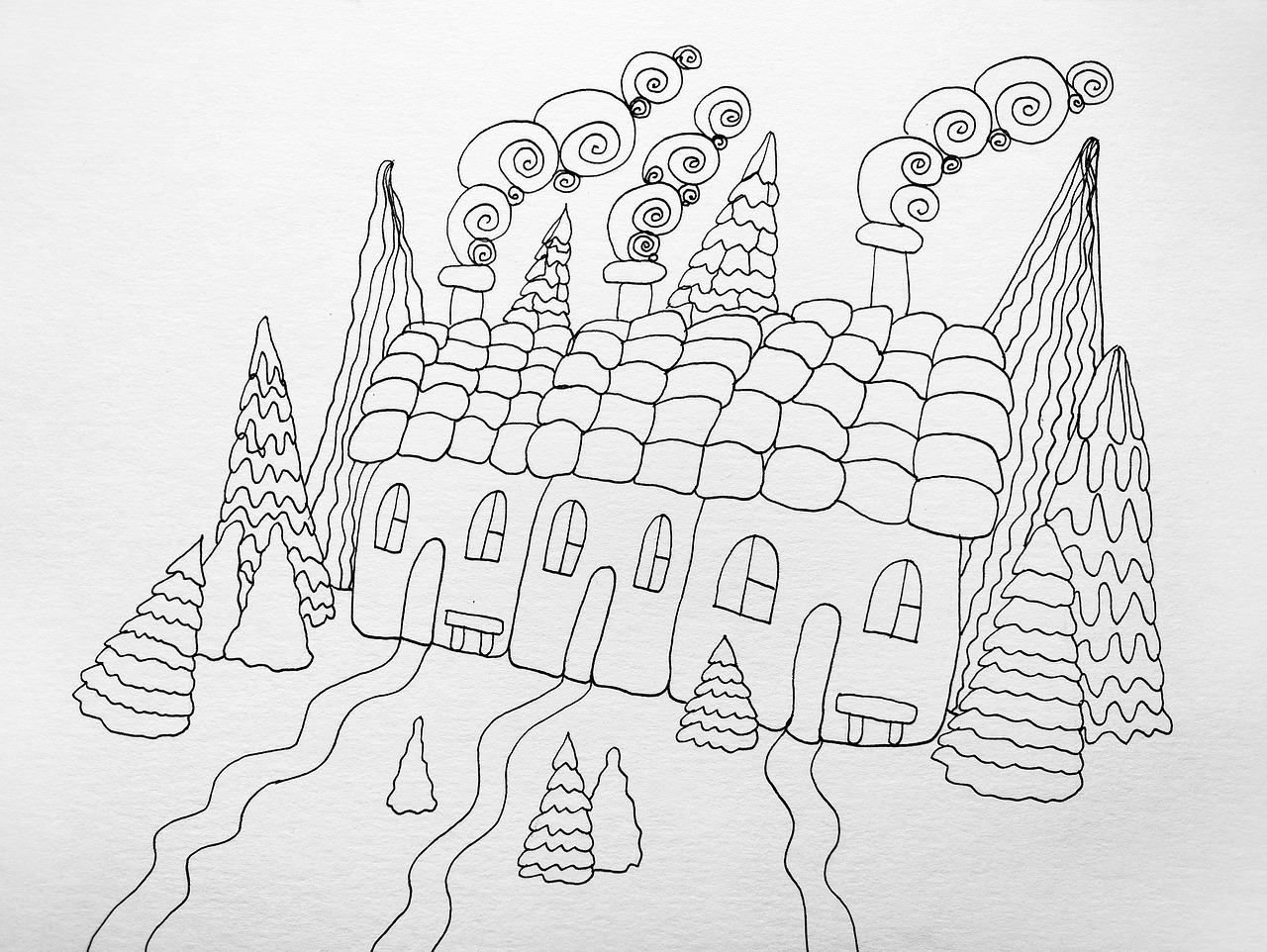 Village Art Drawing - Free photo on Pixabay - Pixabay