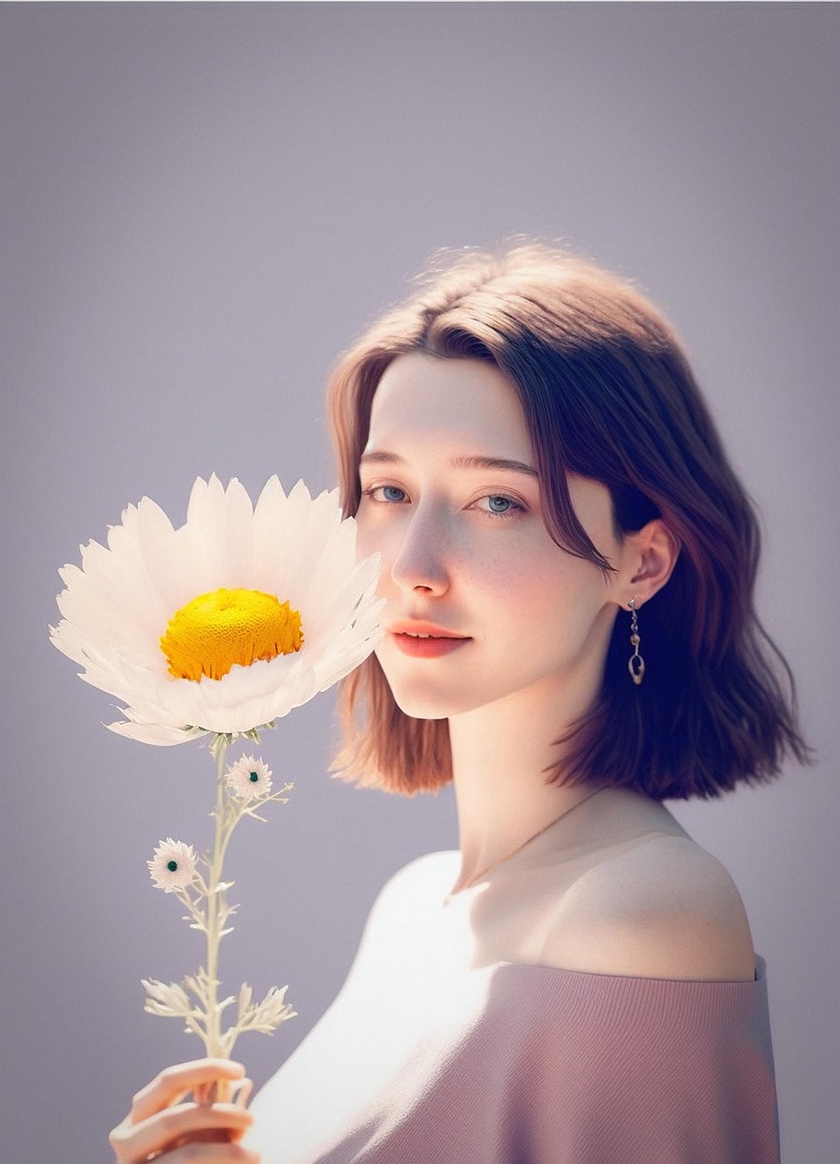 Download Girl, Flower, Short Hair. Royalty-Free Stock Illustration ...
