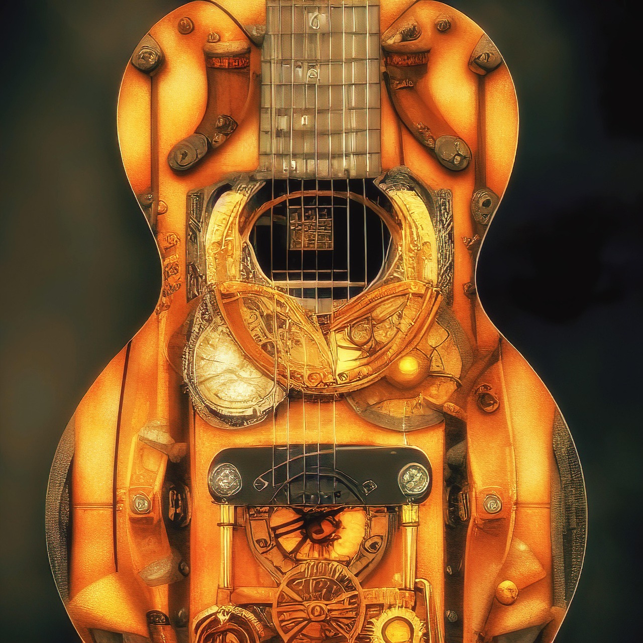 Download Guitar, Steampunk, Ai-Generated. Royalty-Free Stock ...