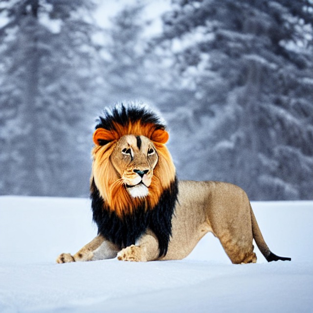 Lion In Snow Winter One Animal - Free photo on Pixabay - Pixabay