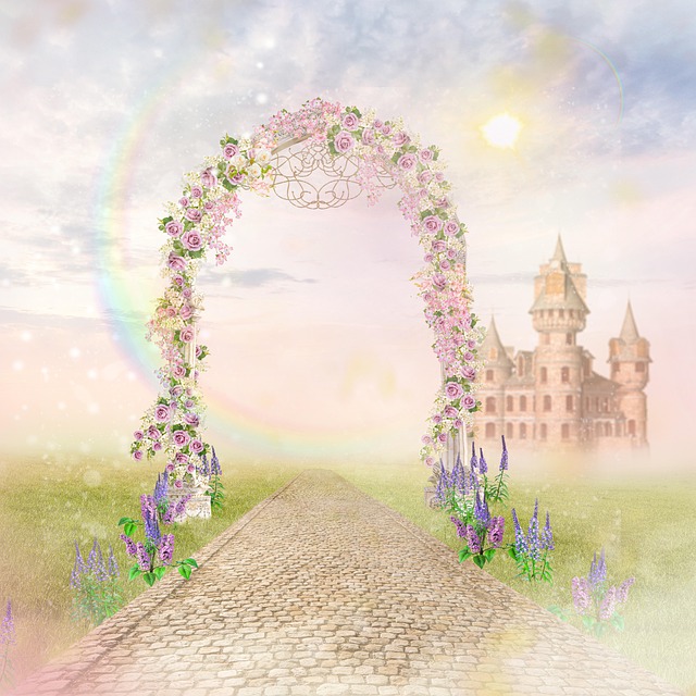 Download Fairytale, Floral Gate, Castle. Royalty-Free Stock ...