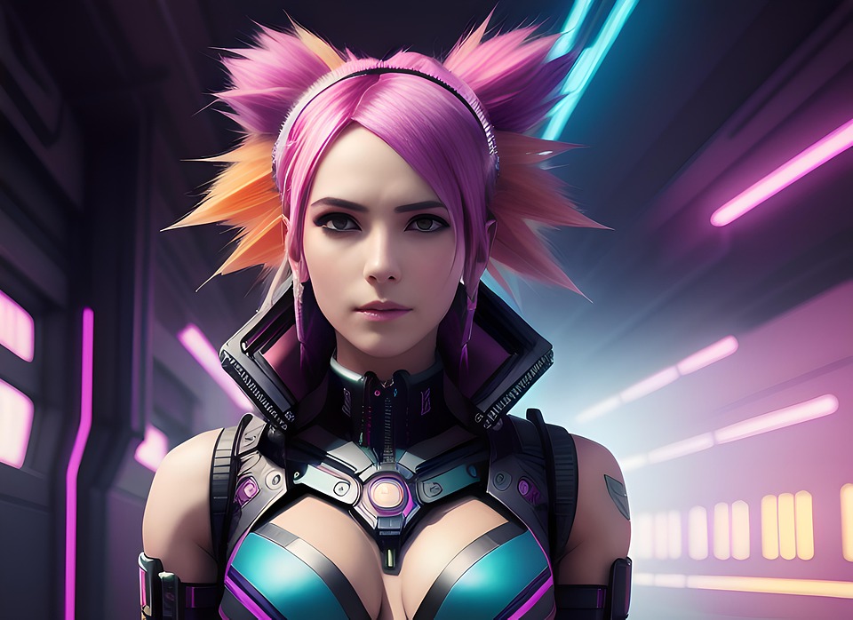 Download Girl Cyberpunk Concept Art Royalty Free Stock Illustration 5377