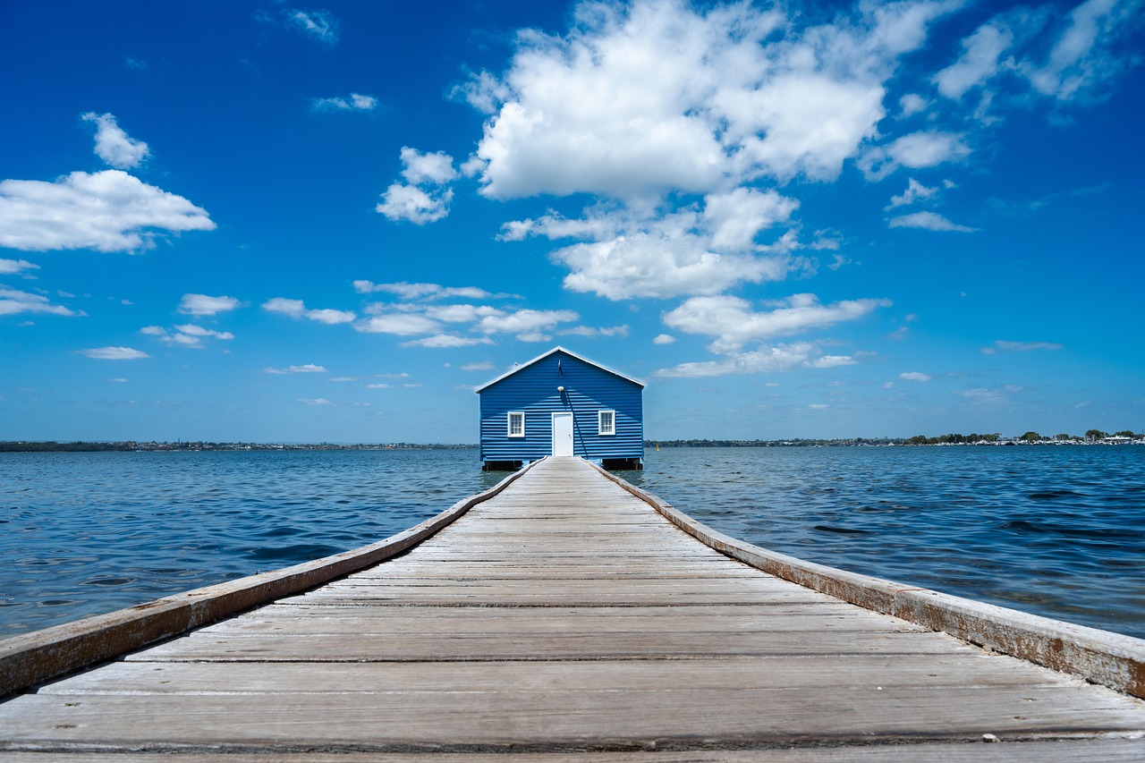 Blue Boat House Jetty Crawley Edge - Free photo on Pixabay - Pixabay