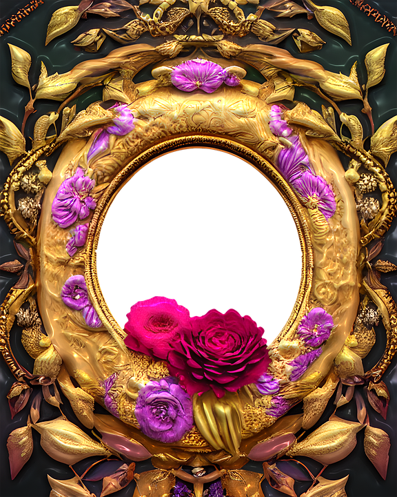 Download Gold Frame, Floral Frame, Flowers. Royalty-Free Stock ...