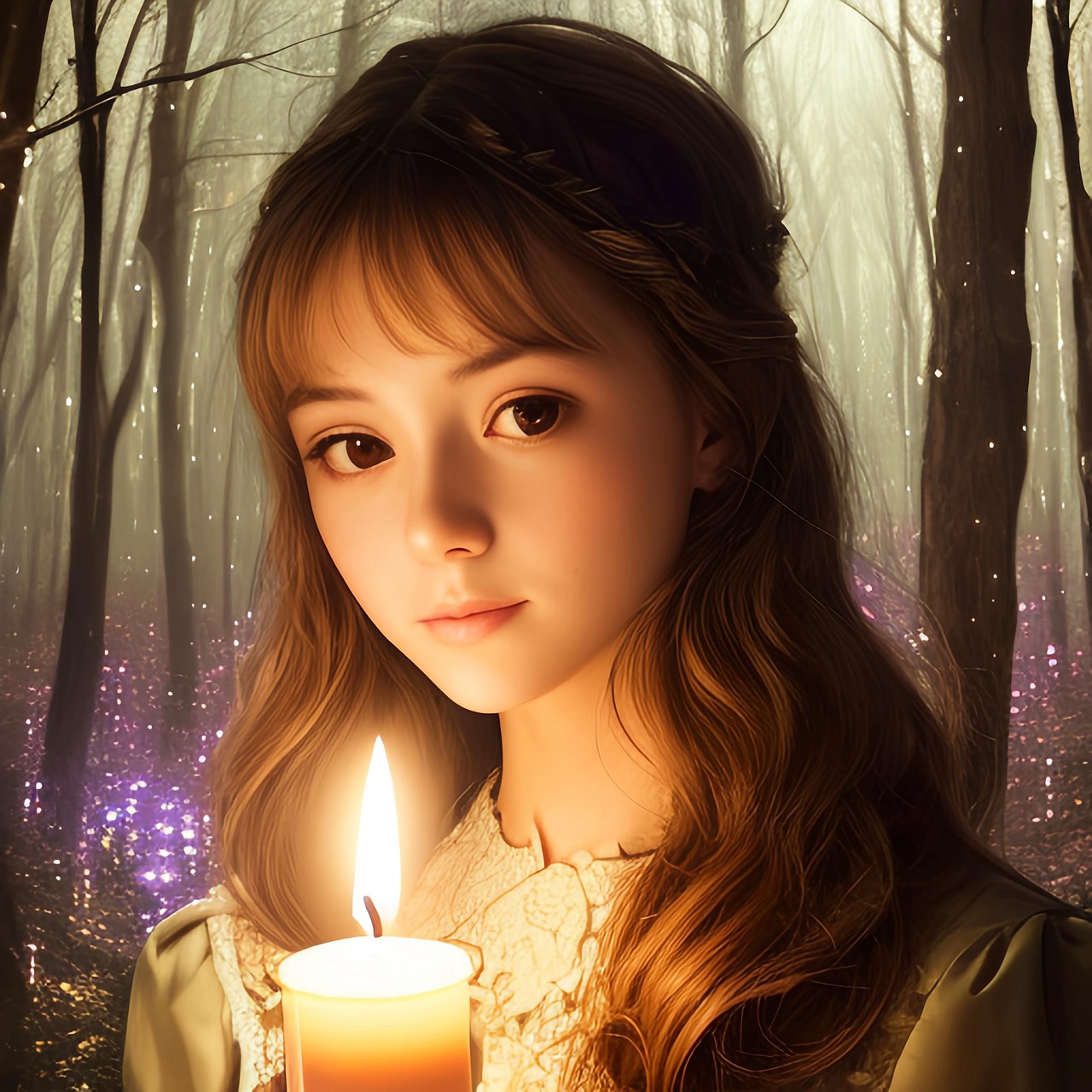 Download Woman, Candlelight, Atmospheric. Royalty-Free Stock ...