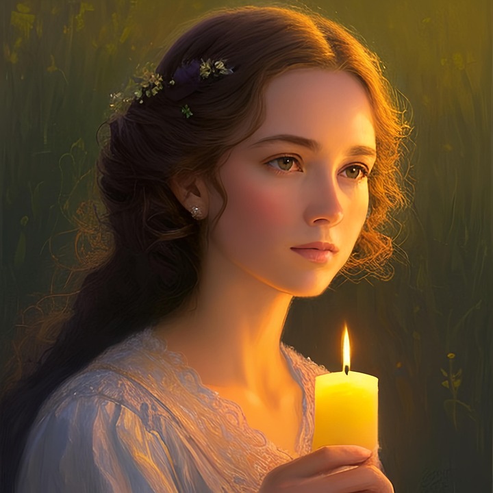 Download Woman, Candlelight, Atmospheric. Royalty-Free Stock ...