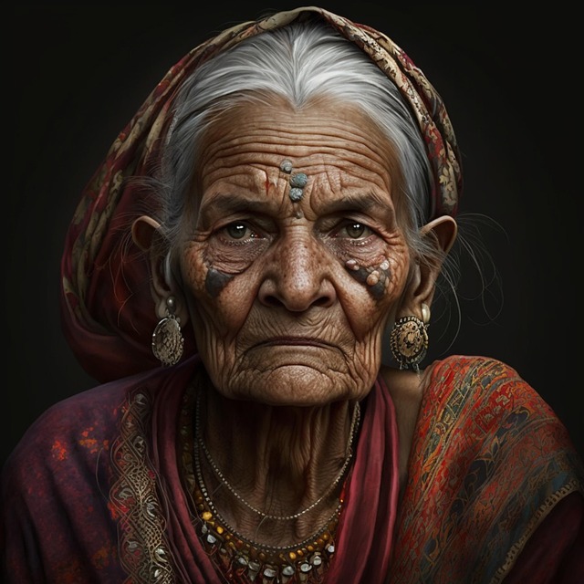 Download Elderly Woman, Indian, Realistic. Royalty-Free Stock ...