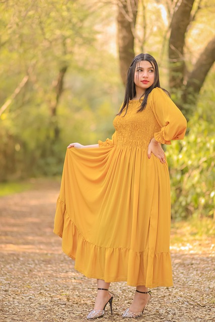 Woman Yellow Dress Road - Free photo on Pixabay