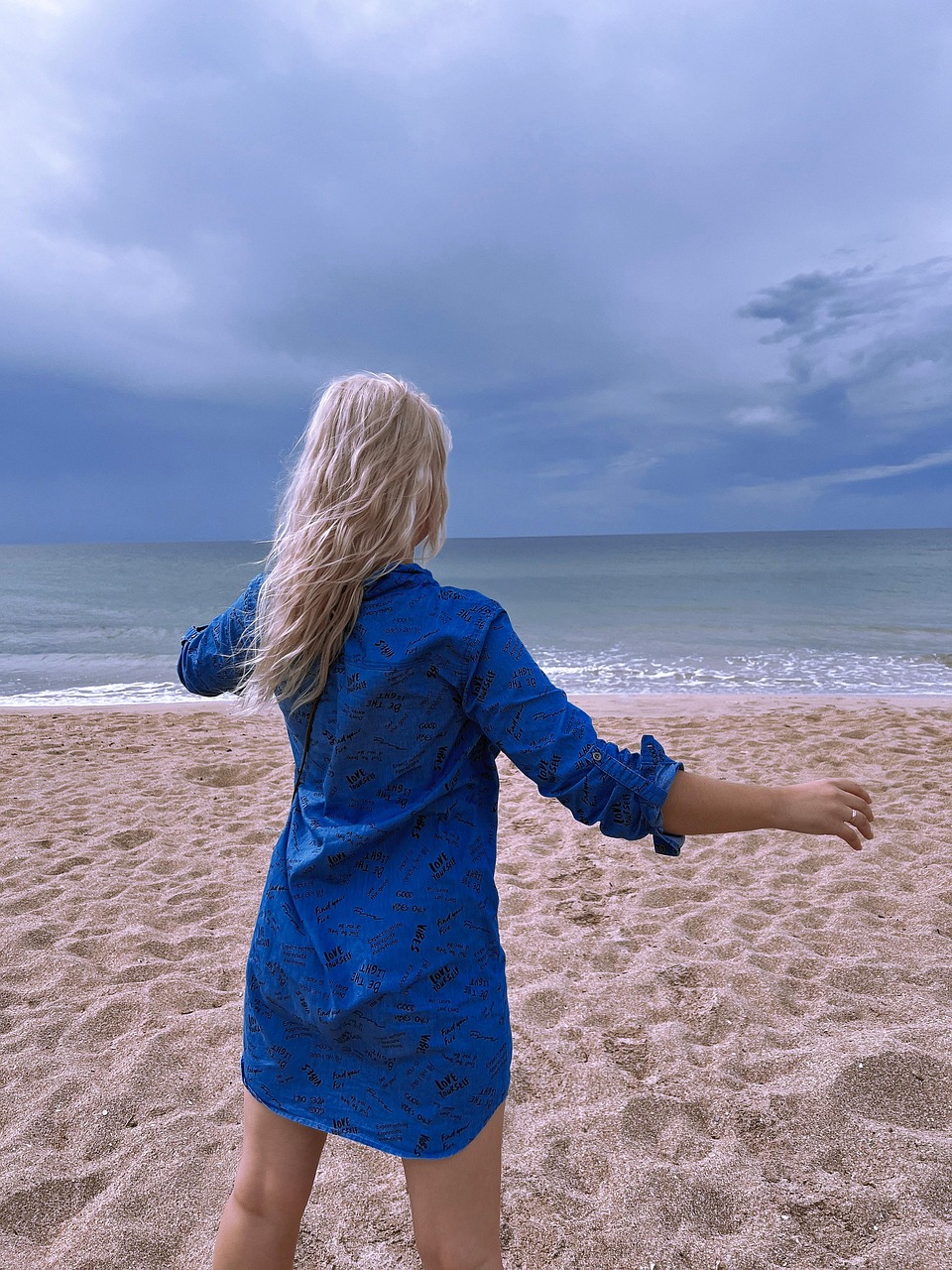 Girl On The Sea Back Sand Free Photo On Pixabay