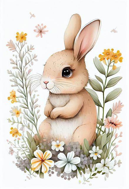 Download Bunny, Flowers, Rabbit. Royalty-Free Stock Illustration Image ...