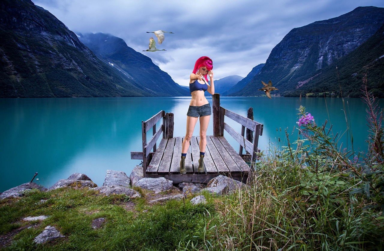 Download Lake Dock Girl Royalty Free Stock Illustration Image Pixabay