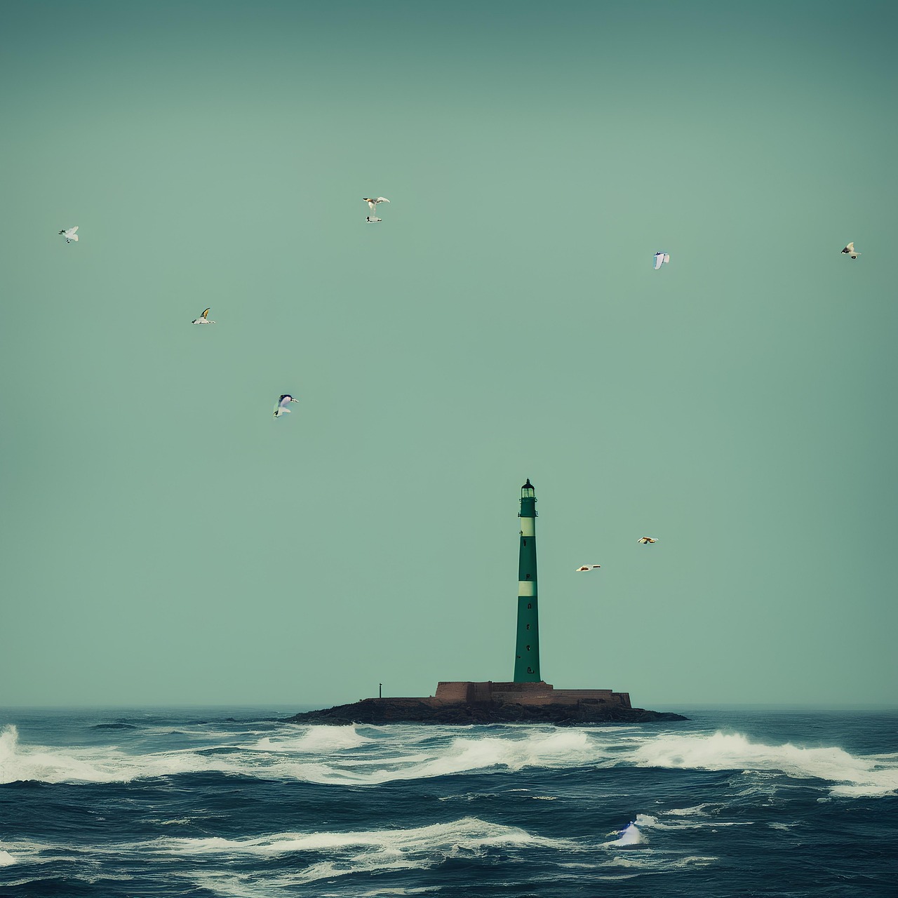 Download Lighthouse, Ocean, Seagull. Royalty-Free Stock Illustration ...