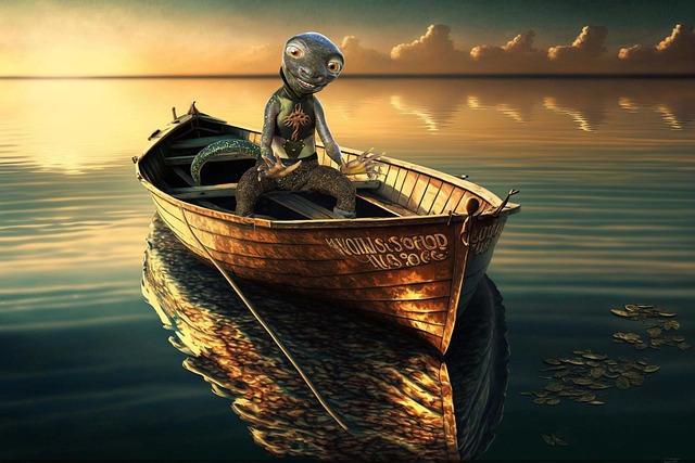 Download Lake, Boat, Creature. Royalty-Free Stock Illustration Image ...