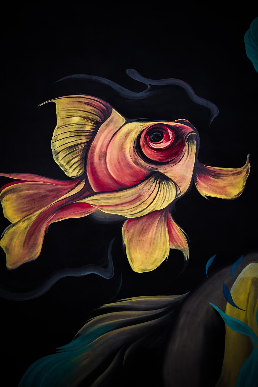 Gullfisk Akvarell Memory Of A Goldfish – Morsomt Lerret | Desenio NO