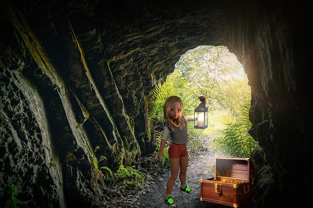 Download Forest, Cave, Treasure Chest. Royalty-Free Stock Illustration ...