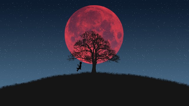 Download Swing, Red Moon, Tree. Royalty-Free Stock Illustration Image ...