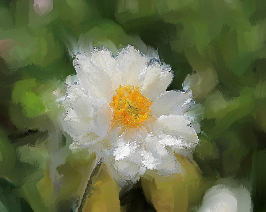 Download Painting, Flower, White Flower. Royalty-Free Stock ...