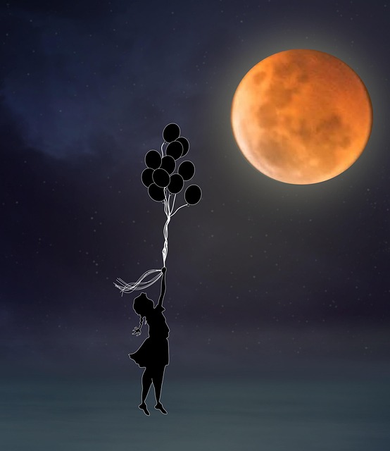 Download Girl, Balloons, Moon. Royalty-Free Stock Illustration Image ...