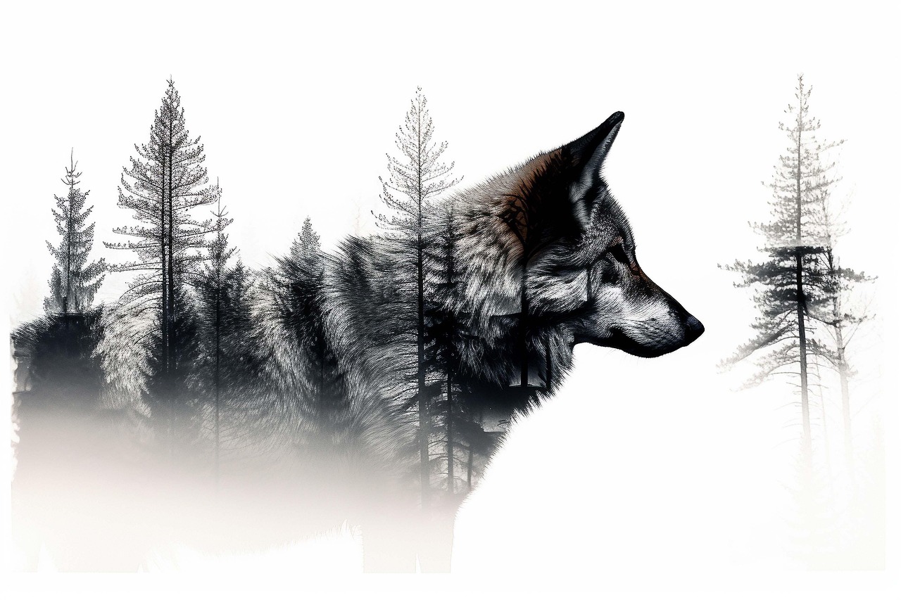 Download Wolf, Forest, Trees. Royalty-Free Stock Illustration Image ...