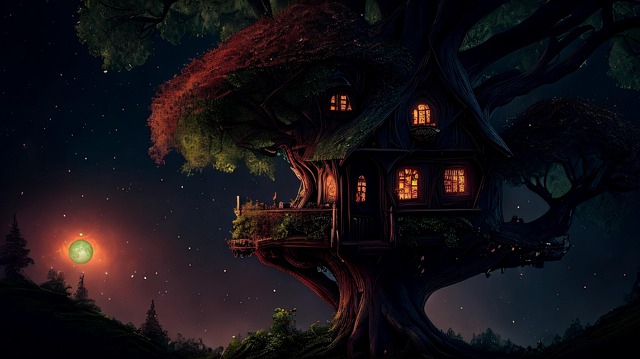 Download Tree House, Moon, Tree. Royalty-Free Stock Illustration Image ...