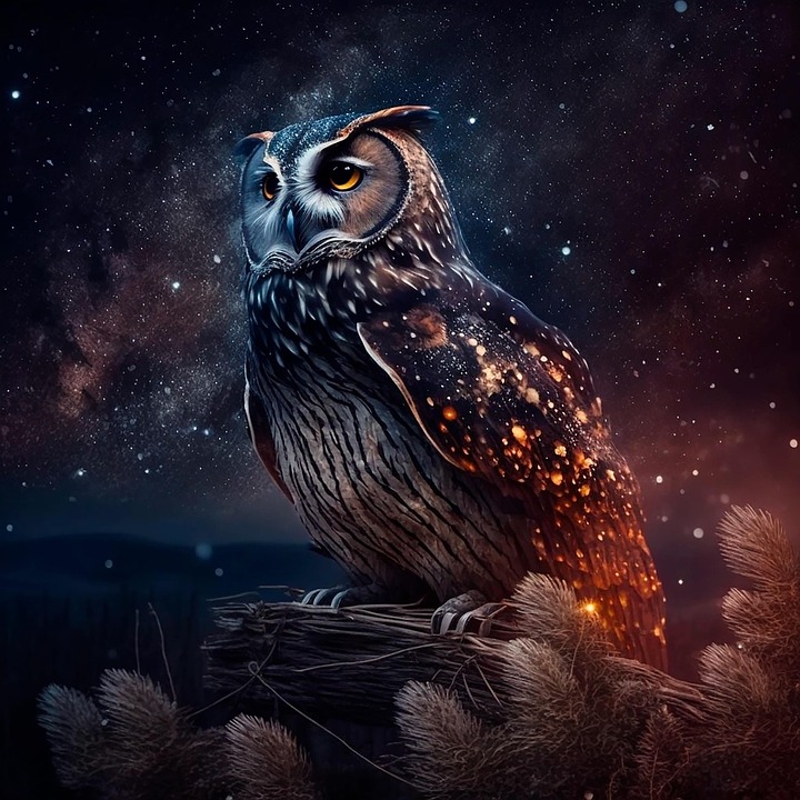 Download Owl, Bird, Night Sky. Royalty-Free Stock Illustration Image ...