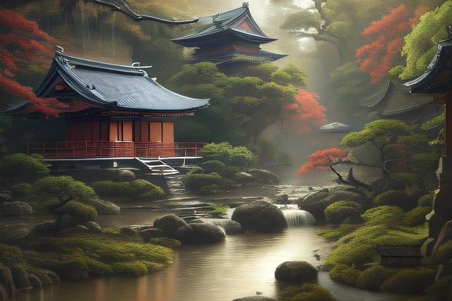 Download Ai Generated, Japan, Temple. Royalty-Free Stock Illustration ...