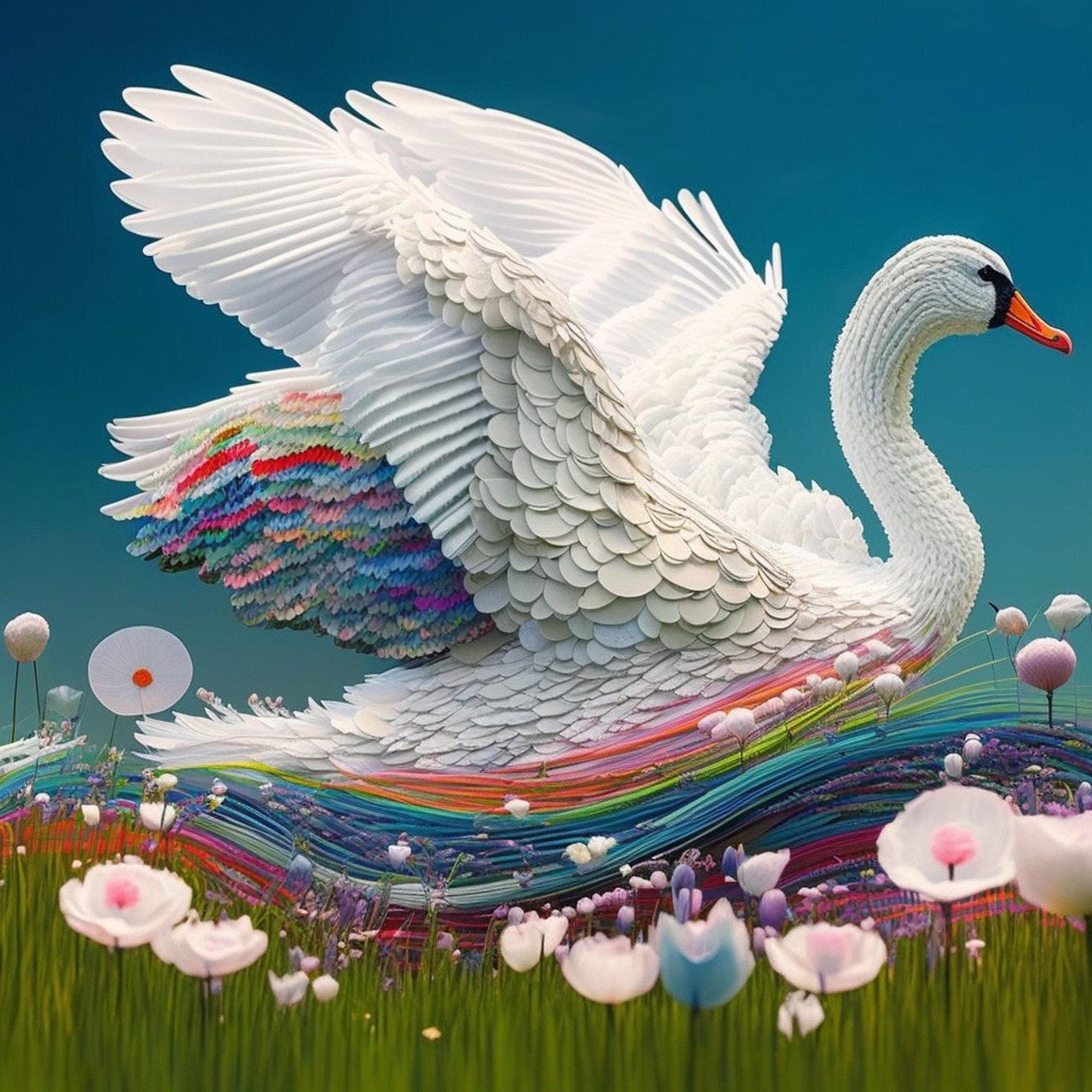 Download White Swan, Swan, Landscape. Royalty-Free Stock Illustration ...
