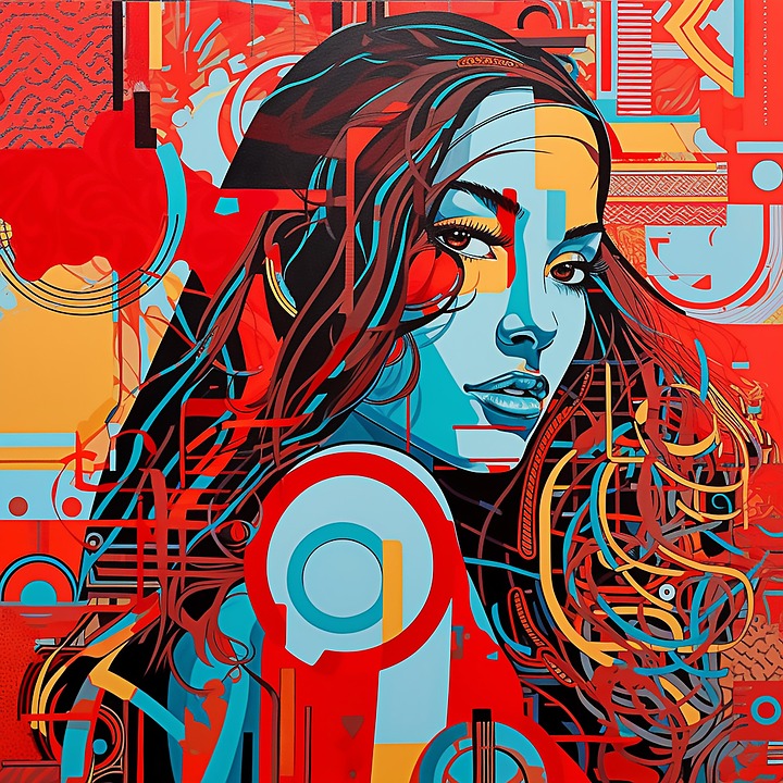Download Graffiti Art, Cyborg Women, Psychedelic Art. Royalty-Free ...