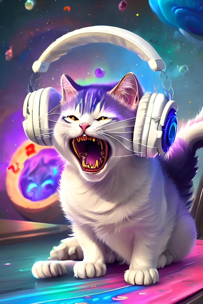 Download Cat, Music, Listeners. Royalty-Free Stock Illustration Image ...
