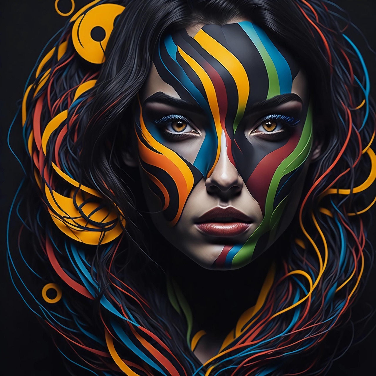 Chica Rostro Multicolor - Imagen gratis en Pixabay - Pixabay