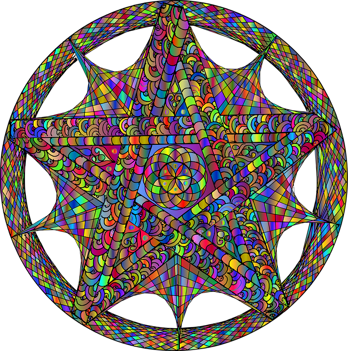 Mandala Geometri Suci Bintang - Gambar vektor gratis di Pixabay