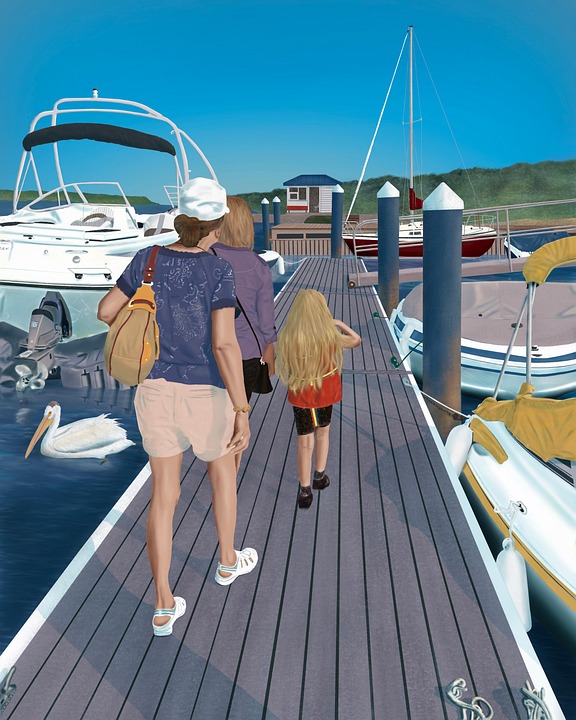 Download Family, Boats, Dock. Royalty-Free Stock Illustration Image ...