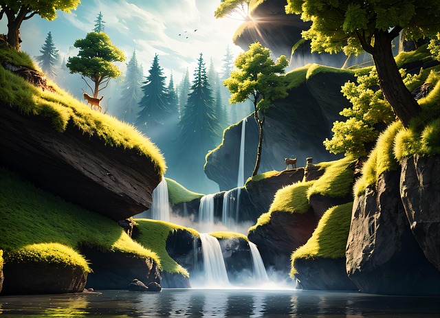 Ai Generated Trees Waterfall - Free image on Pixabay