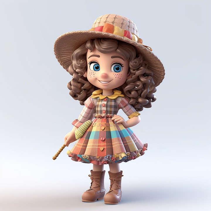 Download Girl Character, Girl Vector Character, 3D Cartoon Character ...