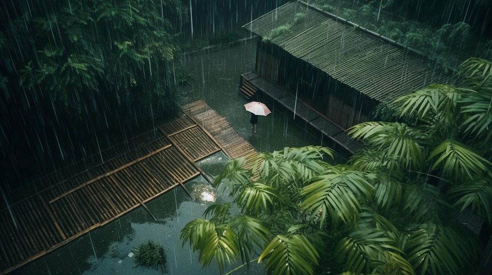 Download Bamboo Garden, Rain, Serene. Royalty-Free Stock Illustration ...